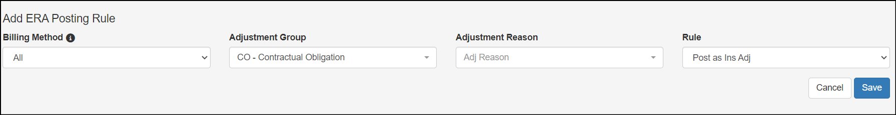 Billing Admin Panel: ERA Posting Rules