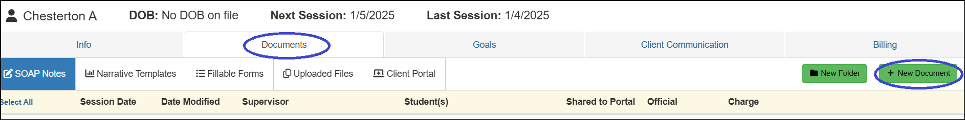 Creating New Documents